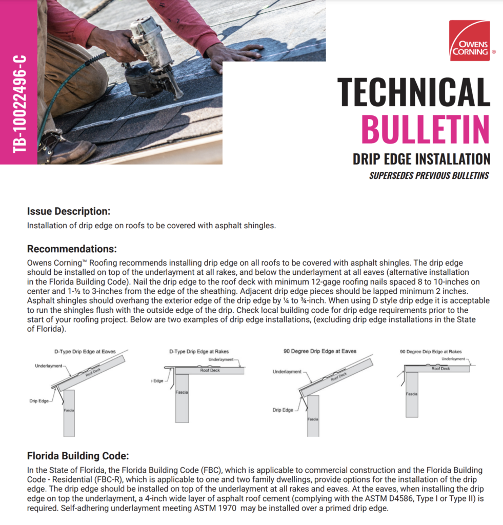 Proper Drip Edge Installation for Asphalt Shingle Roofs - Stay Up-to ...