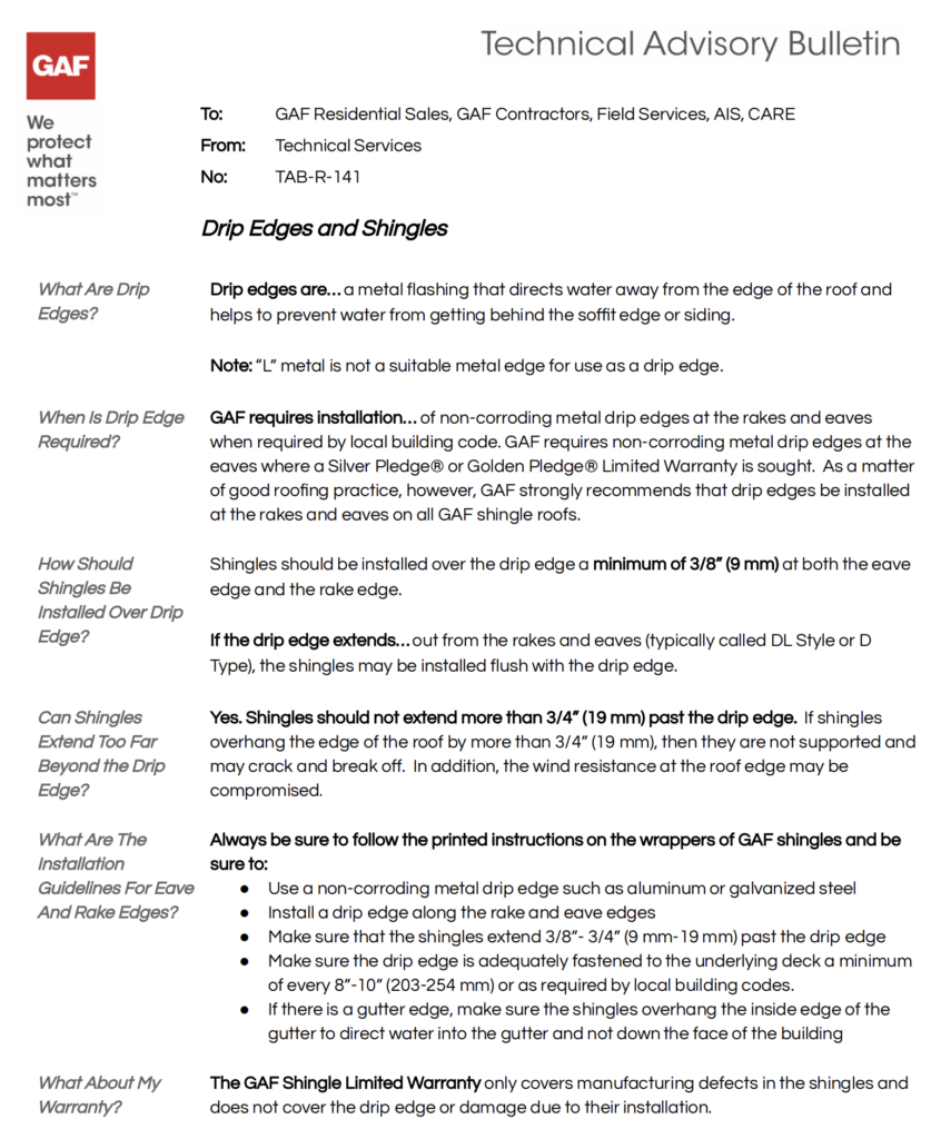 The Importance of Drip Edges in Roofing: Best Practices for GAF ...