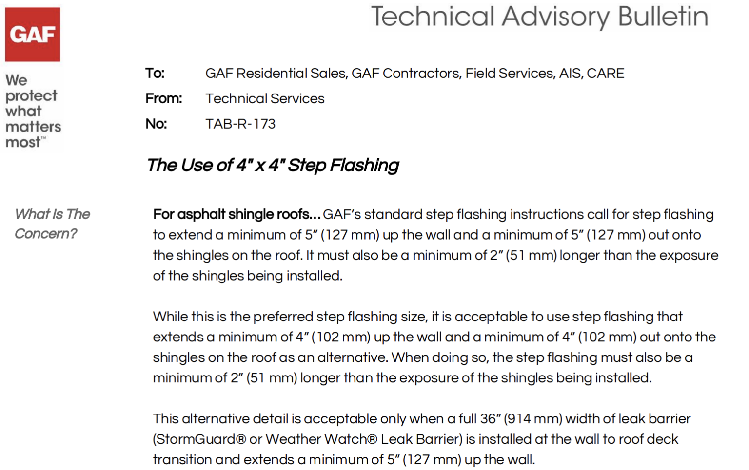 The Use of 4" x 4" Step Flashing: Guidelines and Recommendations - Stay ...