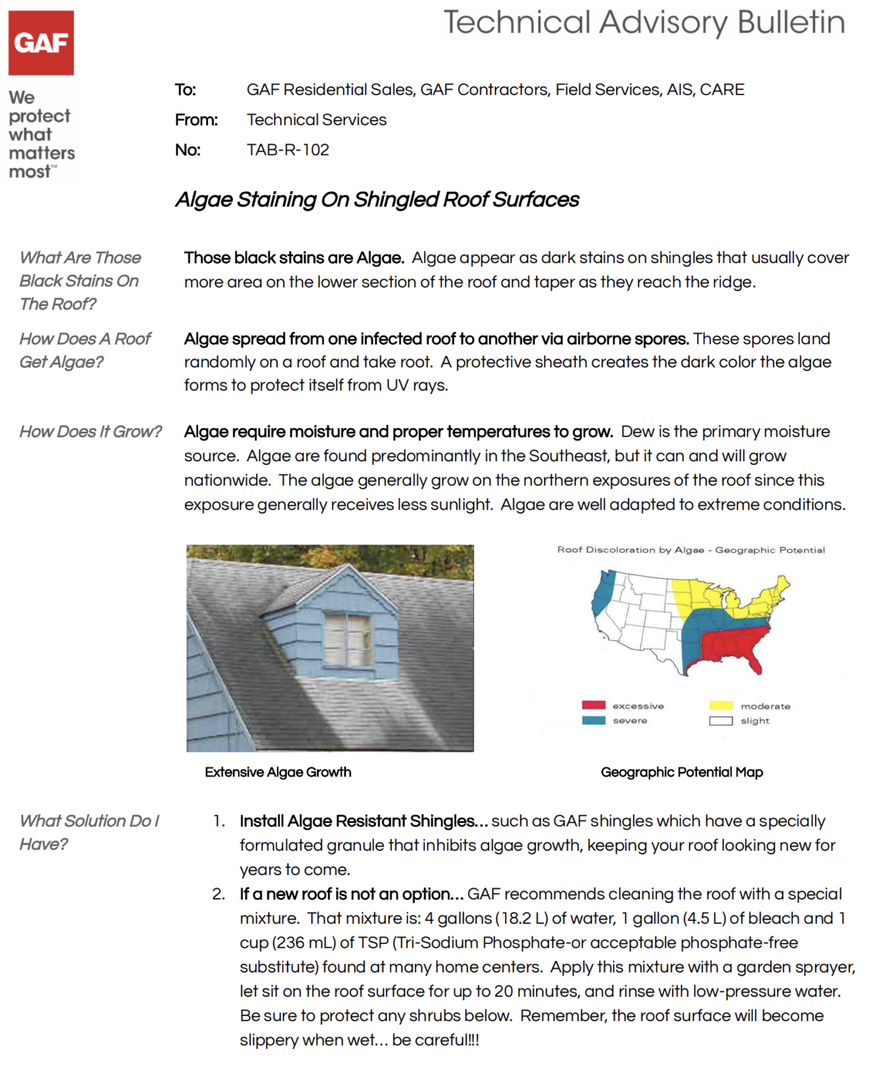 Understanding and Managing Algae Staining on Shingled Roof Surfaces ...
